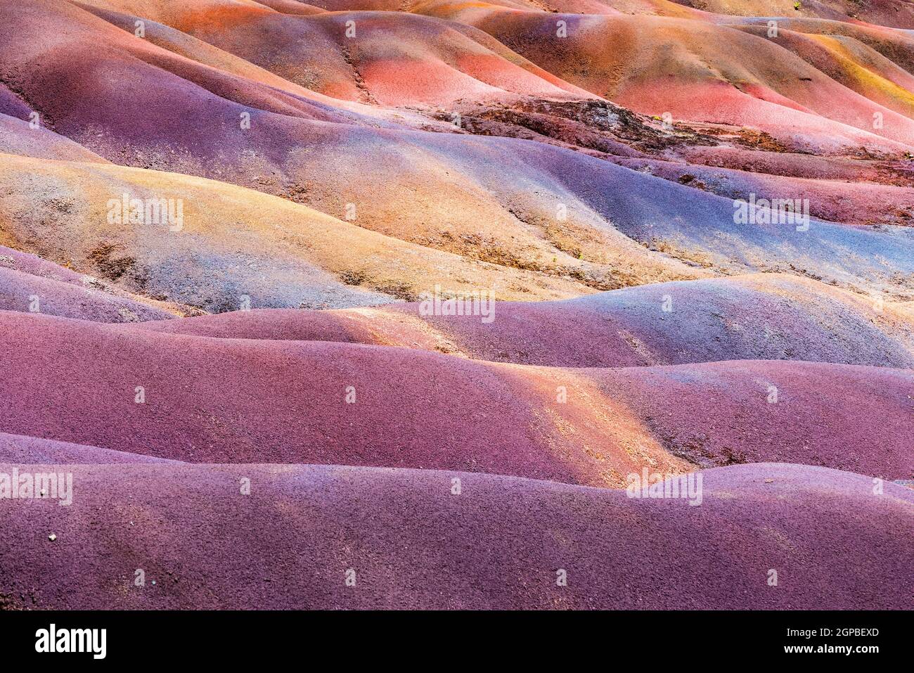 Unusual volcanic formation seven colored earths in Chamarel on ...