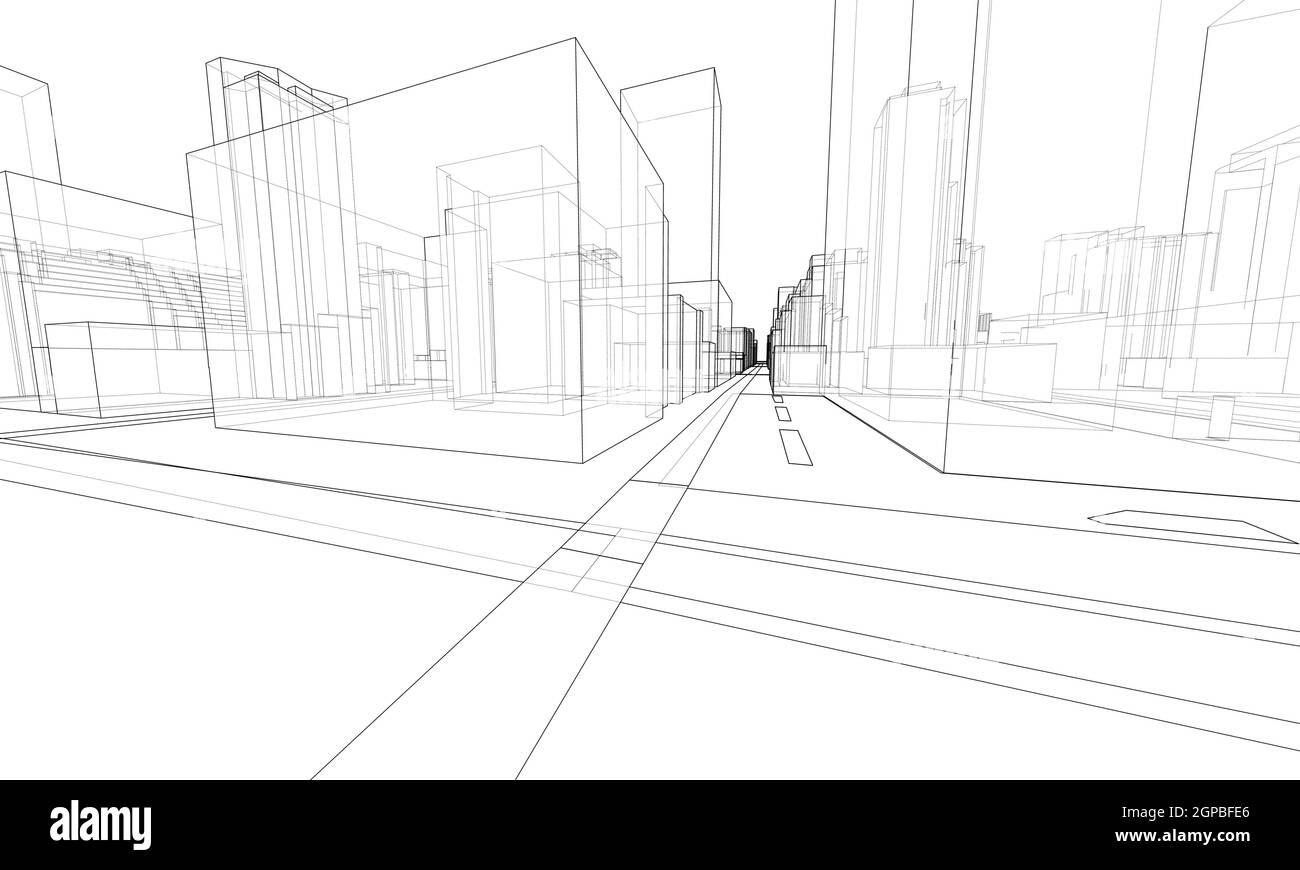 Vector 3d urban landscape. Buildings and roads Stock Vector Image & Art ...