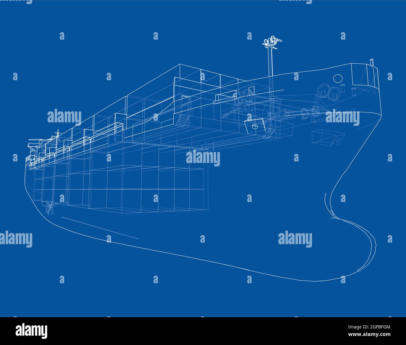 Cargo ship with containers. Vector Stock Vector Image & Art - Alamy