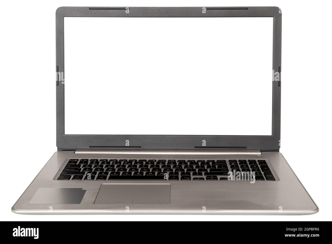 Laptop with empty screen isolated on white background Stock Photo - Alamy