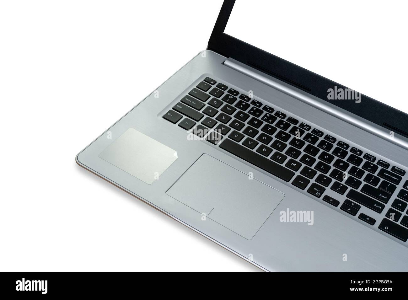 Modern aluminum laptop isolated on white background Stock Photo - Alamy