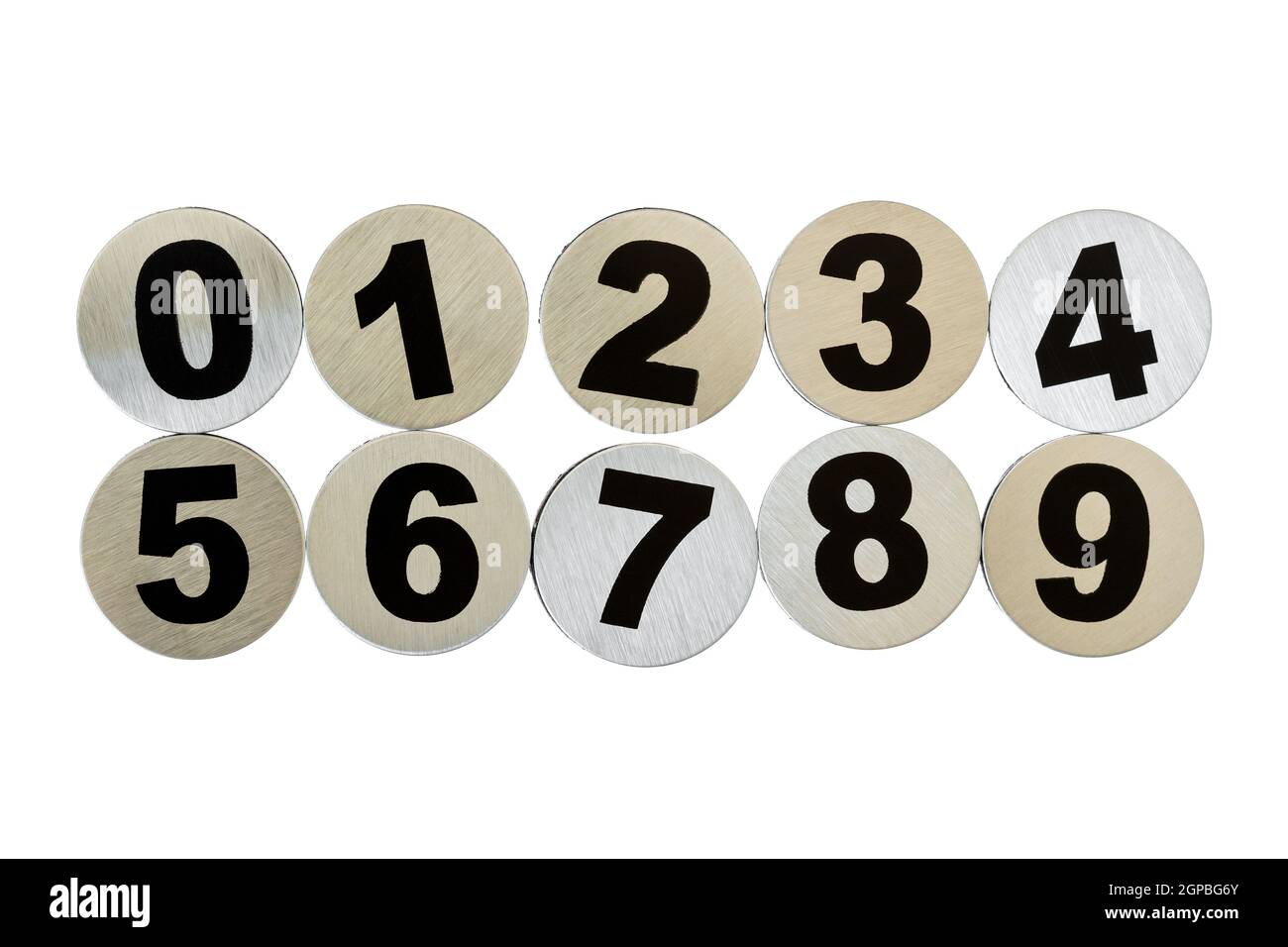 Set of metal numbers isolated on white background Stock Photo - Alamy