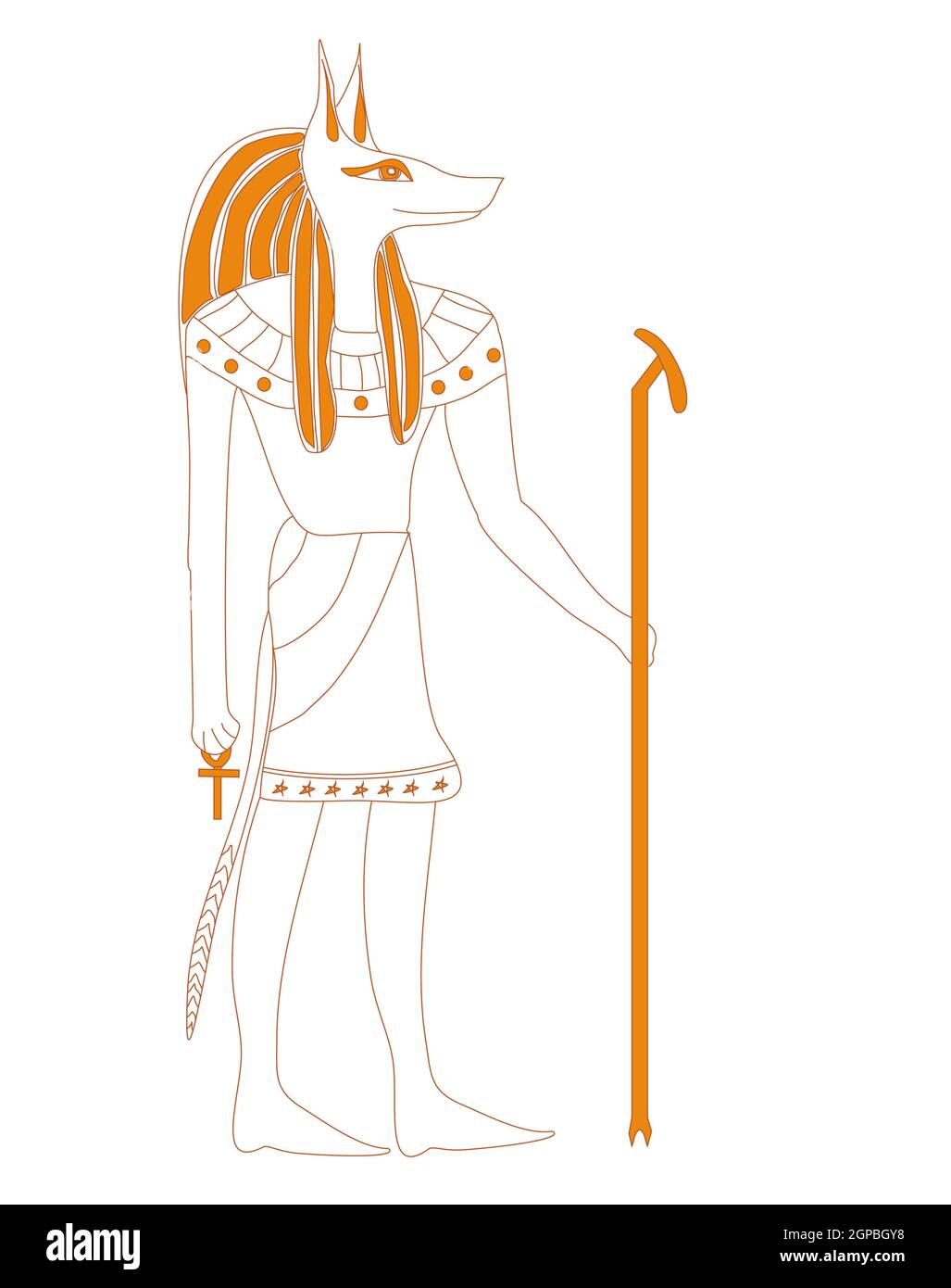 Ancient egyptian god anubis - isolated character Stock Photo - Alamy