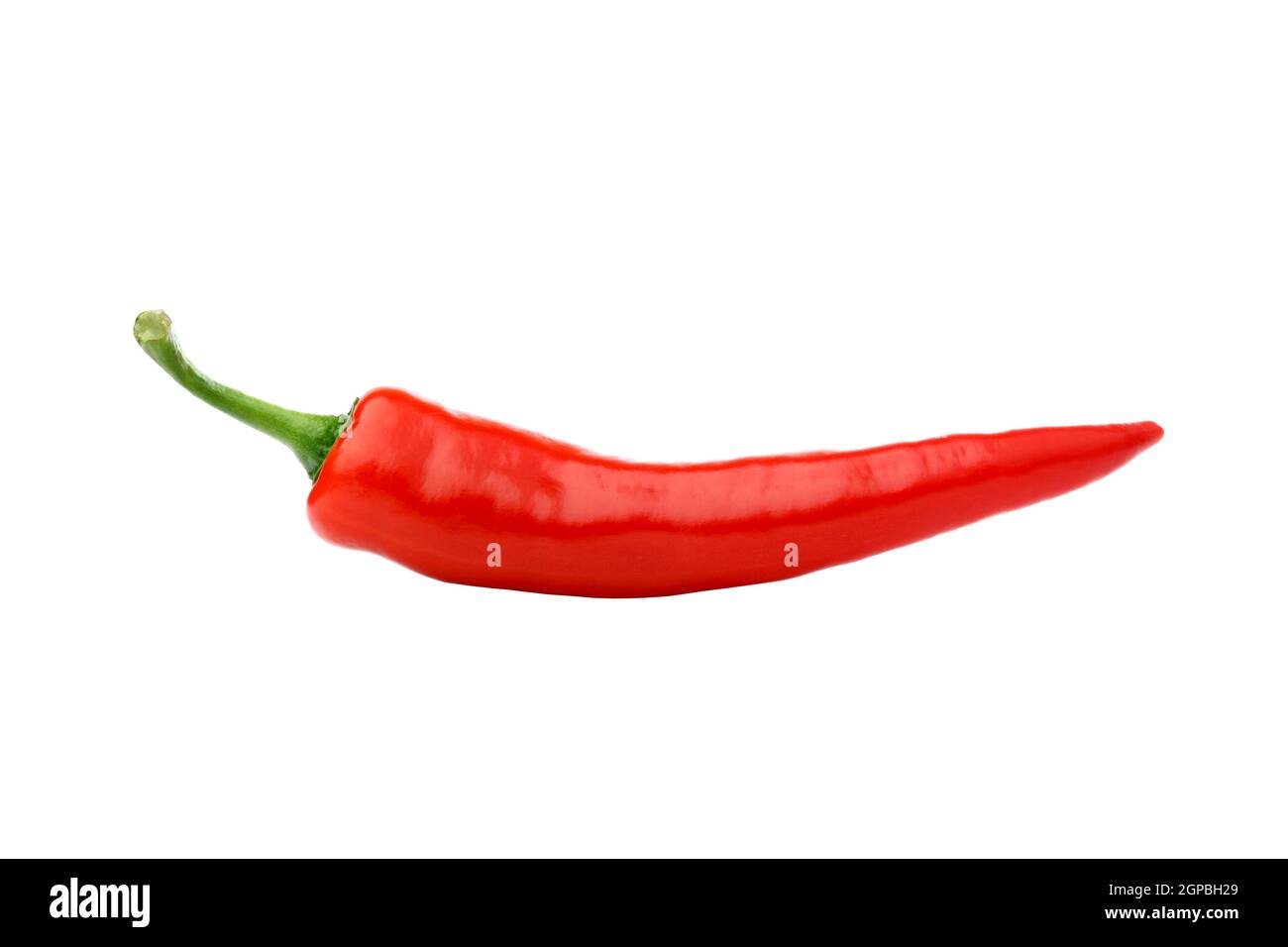 Fresh chili pepper isolated on a white background, front view cayenne ...