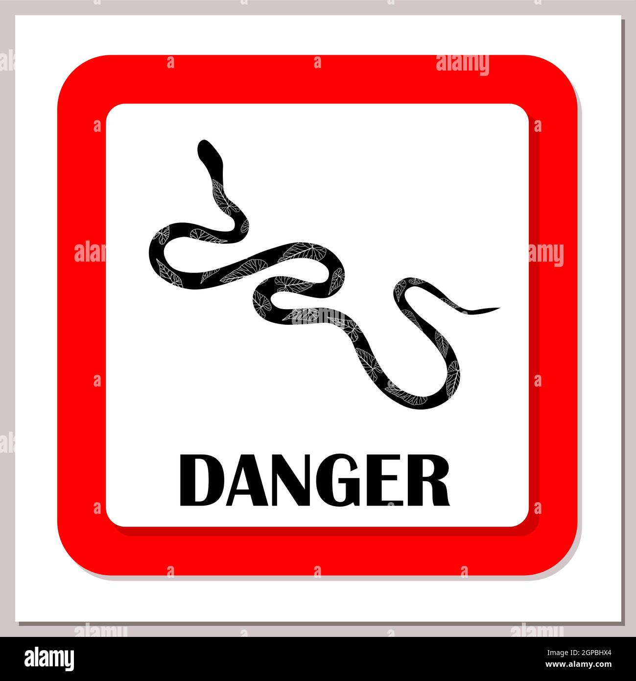 Snake warning sign. Poisonous snakes. Vector illustration Stock Photo ...
