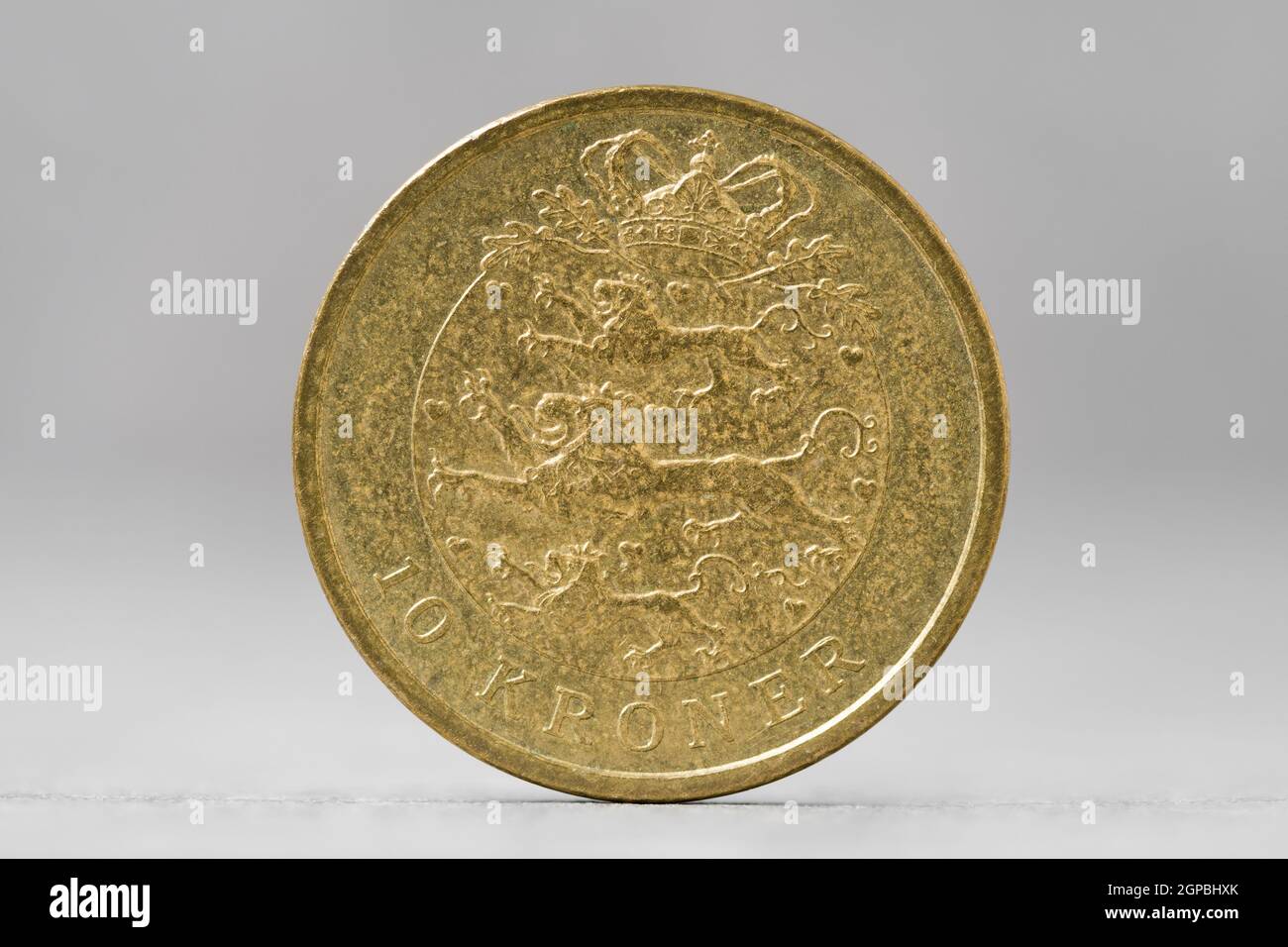 10 danish krone coin close-up view Stock Photo - Alamy
