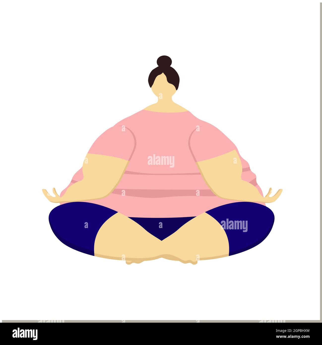 A very fat woman doing morning exercises. Fitness and Pilates for fat ...