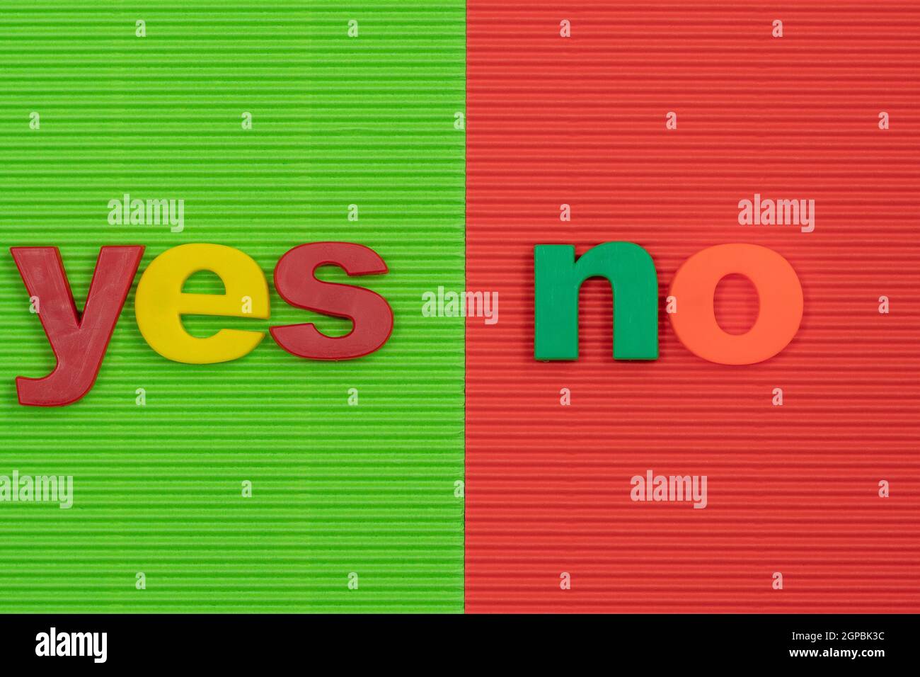 Words Yes and No on contrast background. Opposite answers, make ...