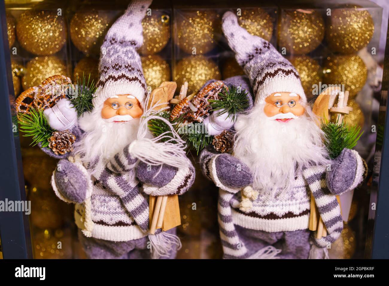 Little santa claus toy, close up. Traditional doll for christmas under ...