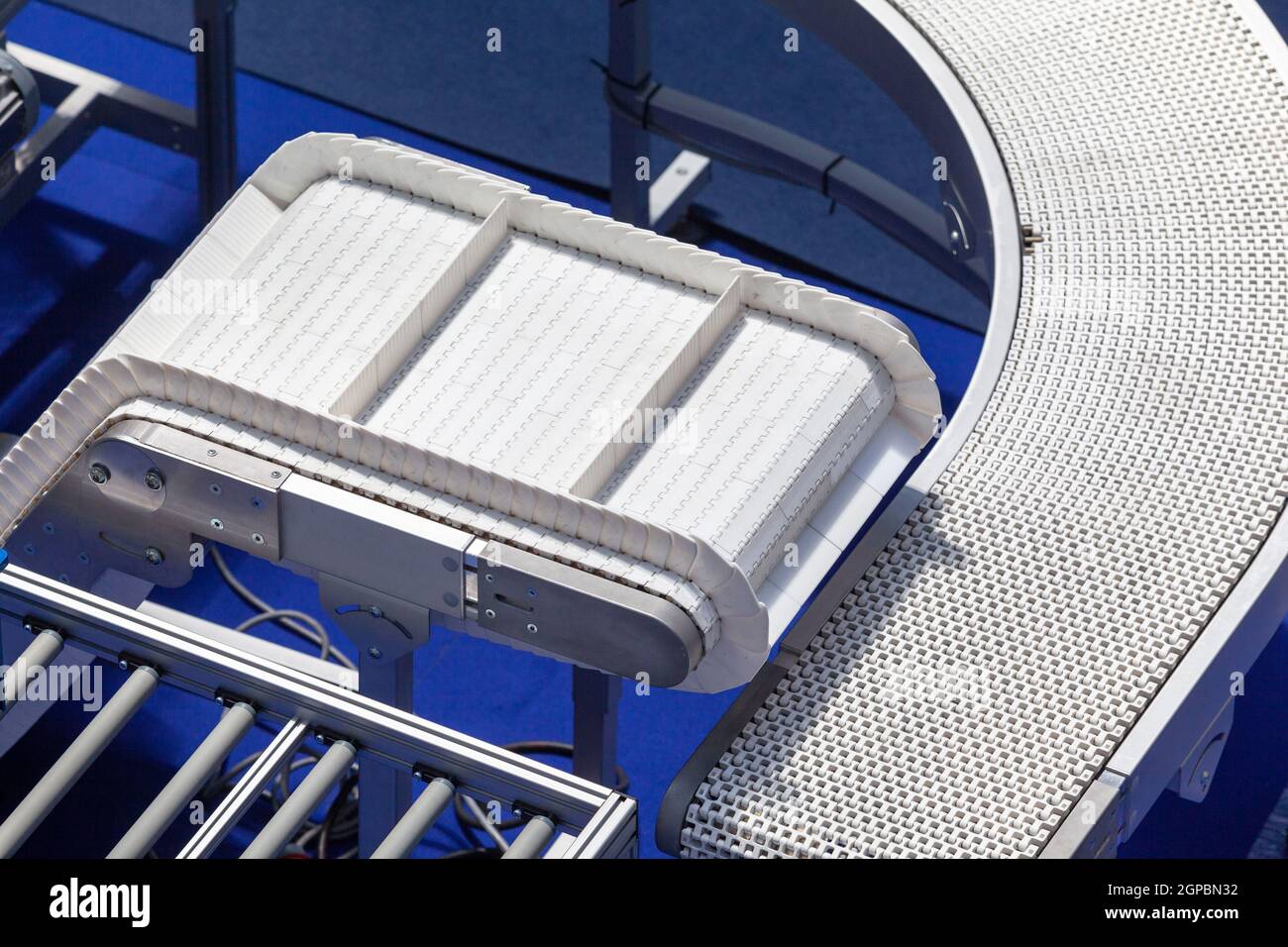 Empty conveyor belt in the factory Stock Photo - Alamy