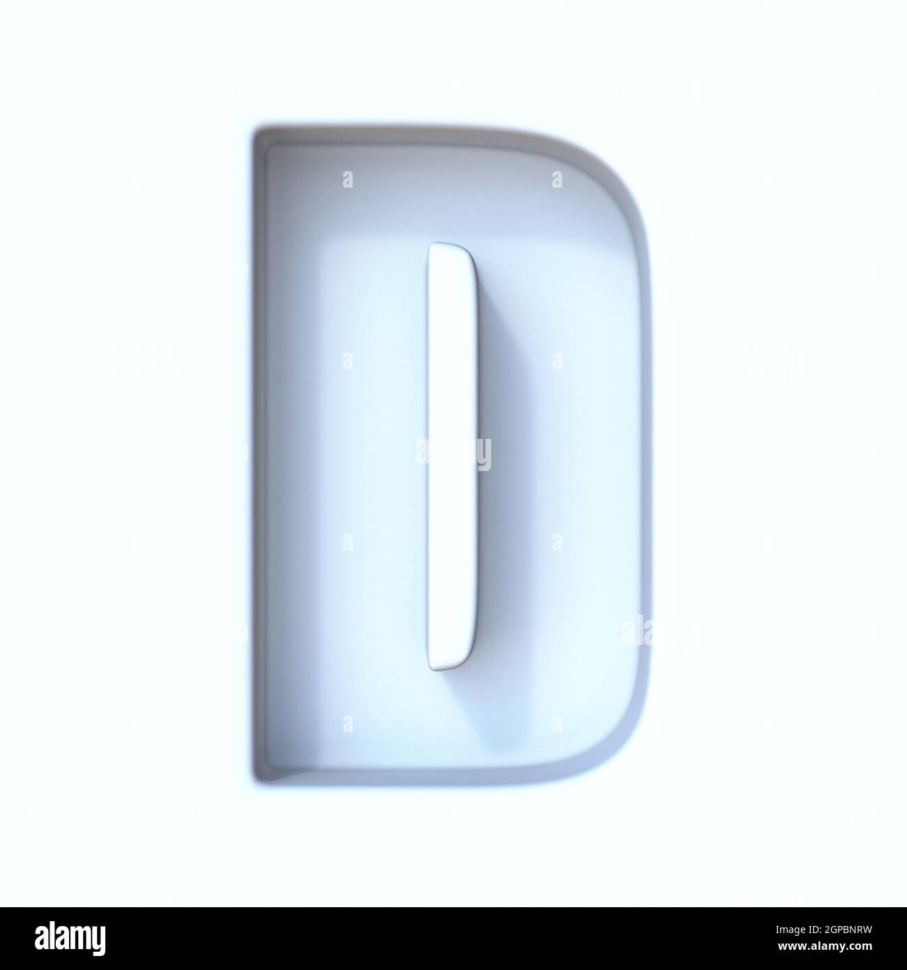 White hole shadow font Letter D 3D render illustration isolated on ...