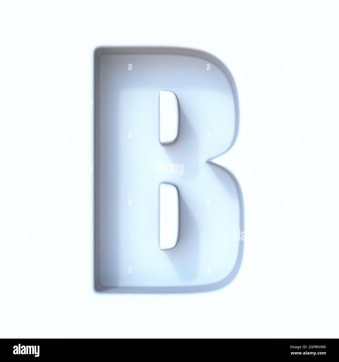 White hole shadow font Letter B 3D render illustration isolated on ...