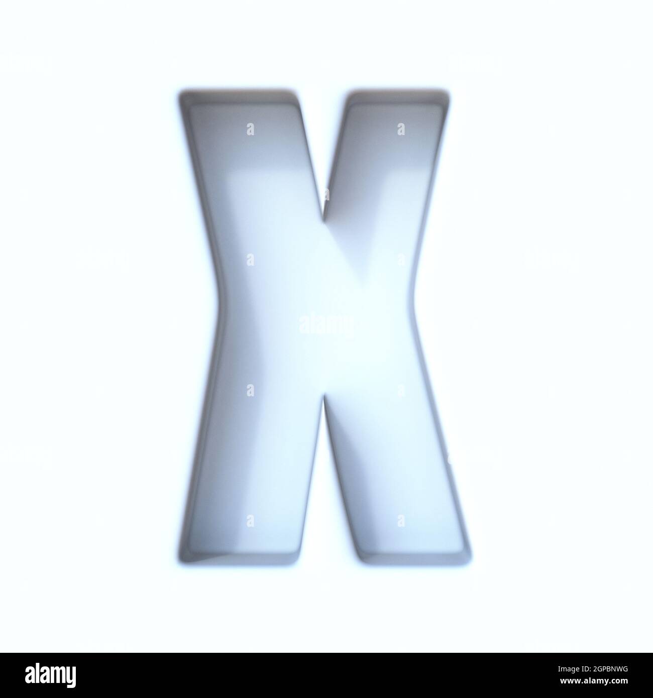 White hole shadow font Letter X 3D render illustration isolated on ...