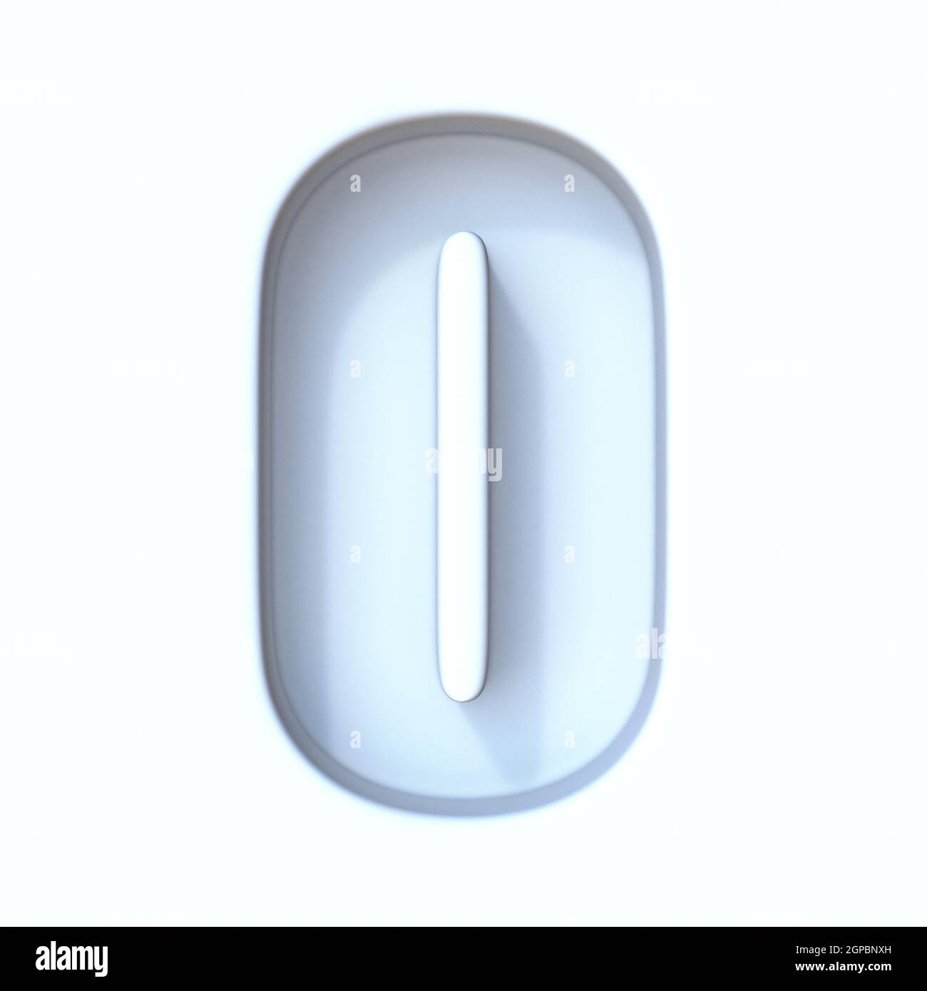 White hole shadow font Letter O 3D render illustration isolated on ...