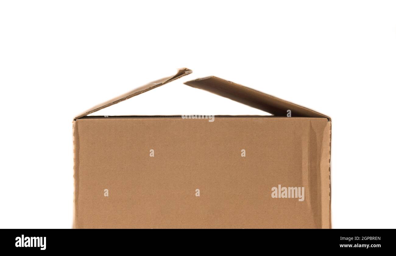 Cardboard box shipping concept: Isolated brown parcel Stock Photo - Alamy
