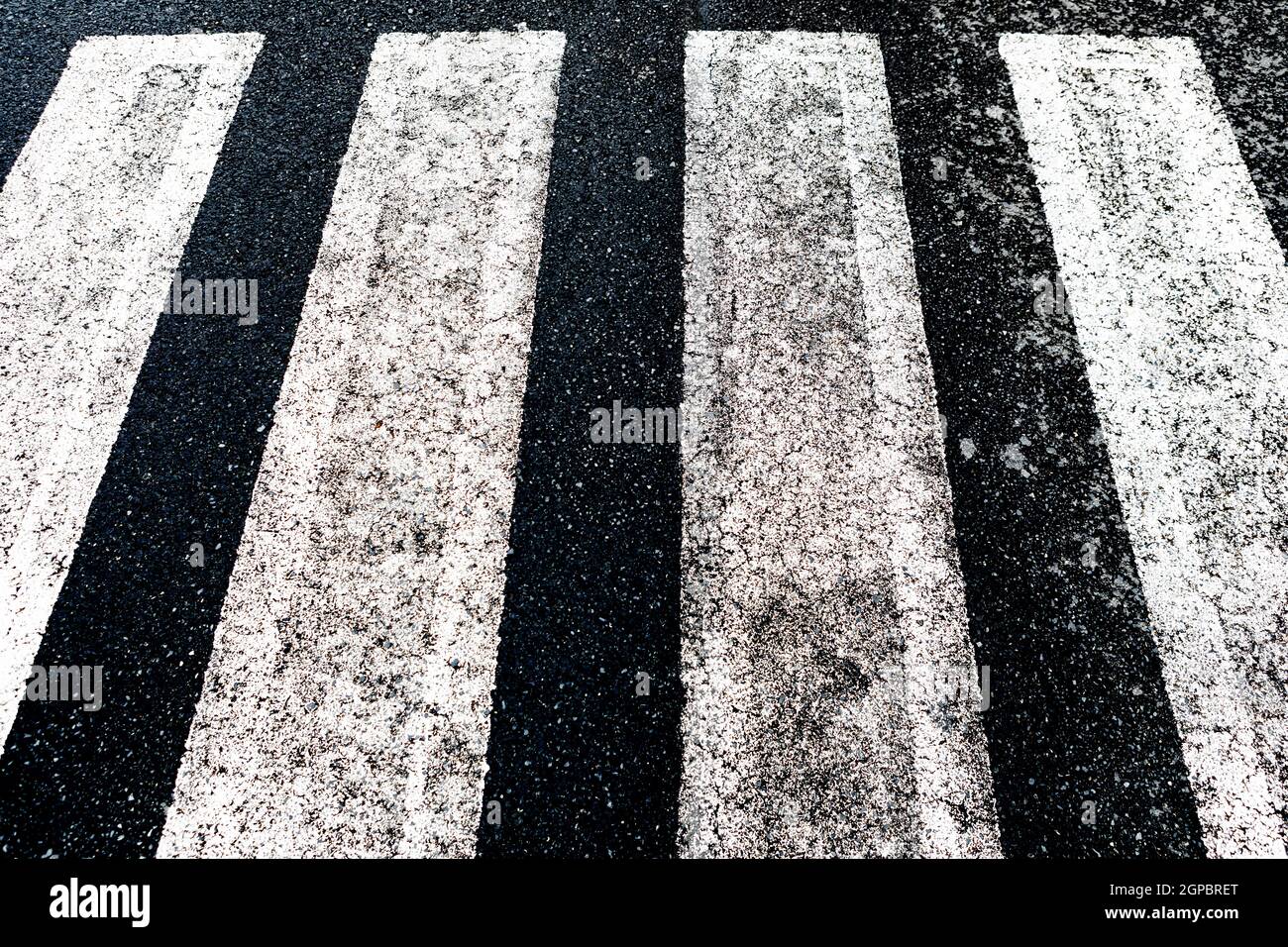 Road surface marking and traffic concept - close up of crosswalk Stock ...
