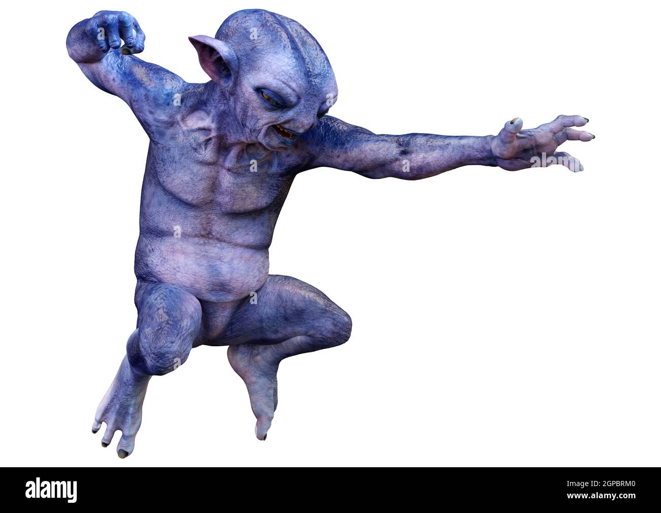 3D rendering of a blue alien isolated on white background Stock Photo ...