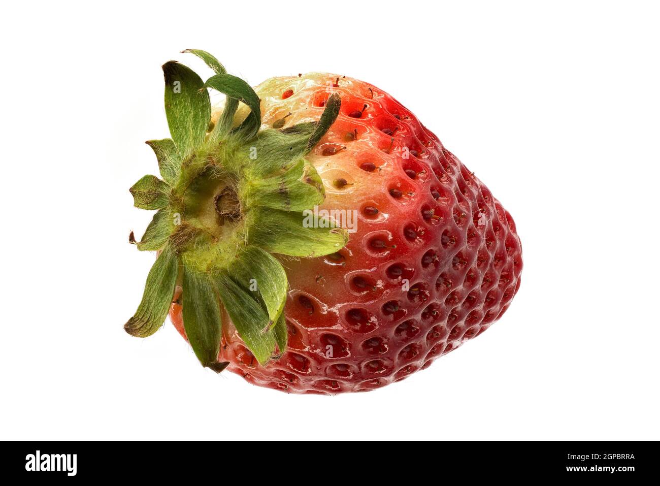 Strawberry close-up, sweet fruit isolated on white background Stock ...