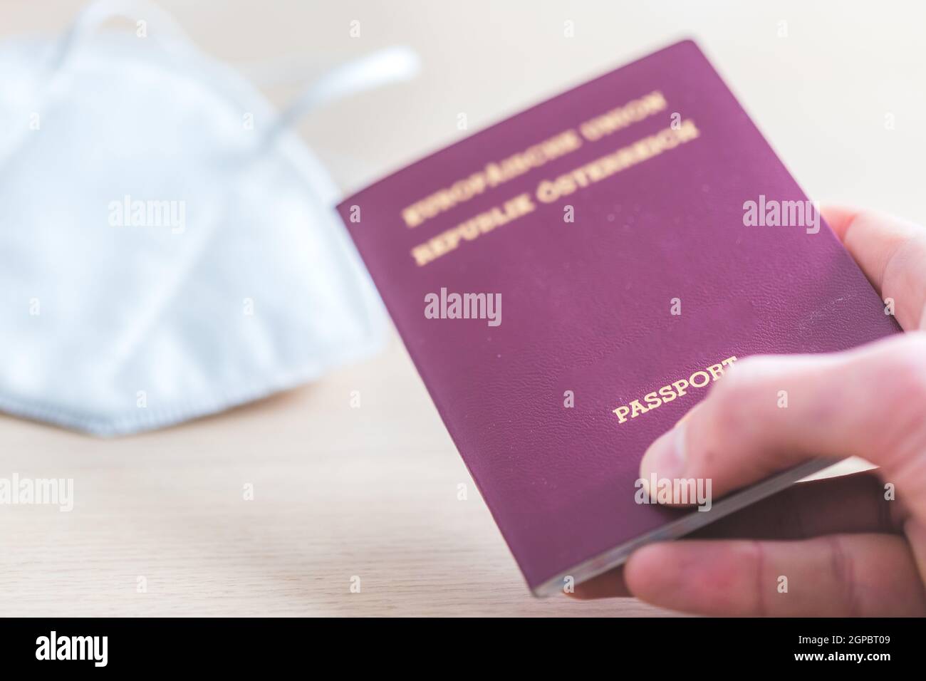 Close Up Of Fingers Holding A Passport For Travelling Airport