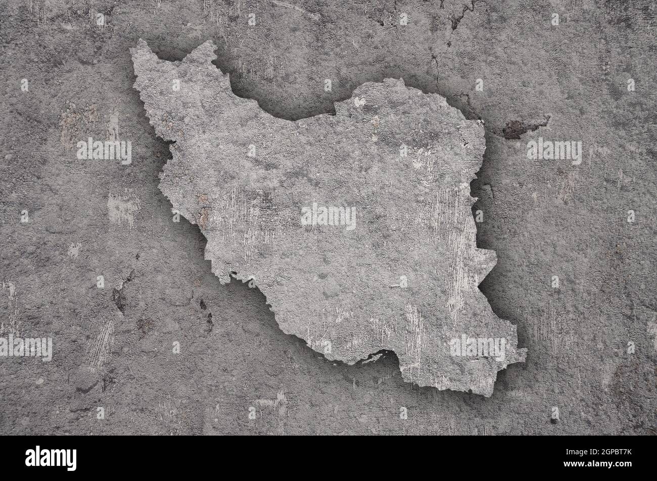 Map of Iran on weathered concrete Stock Photo - Alamy
