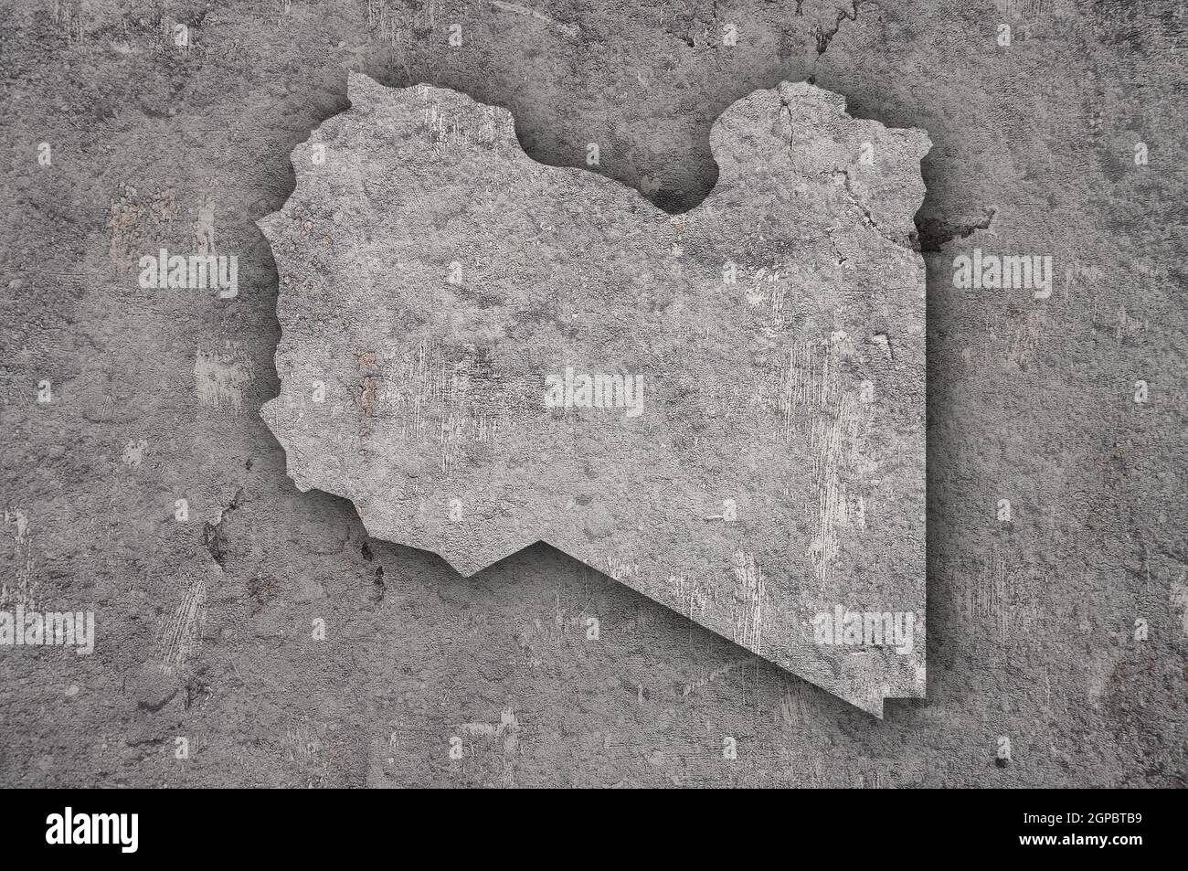 Map of Libya on weathered concrete Stock Photo - Alamy