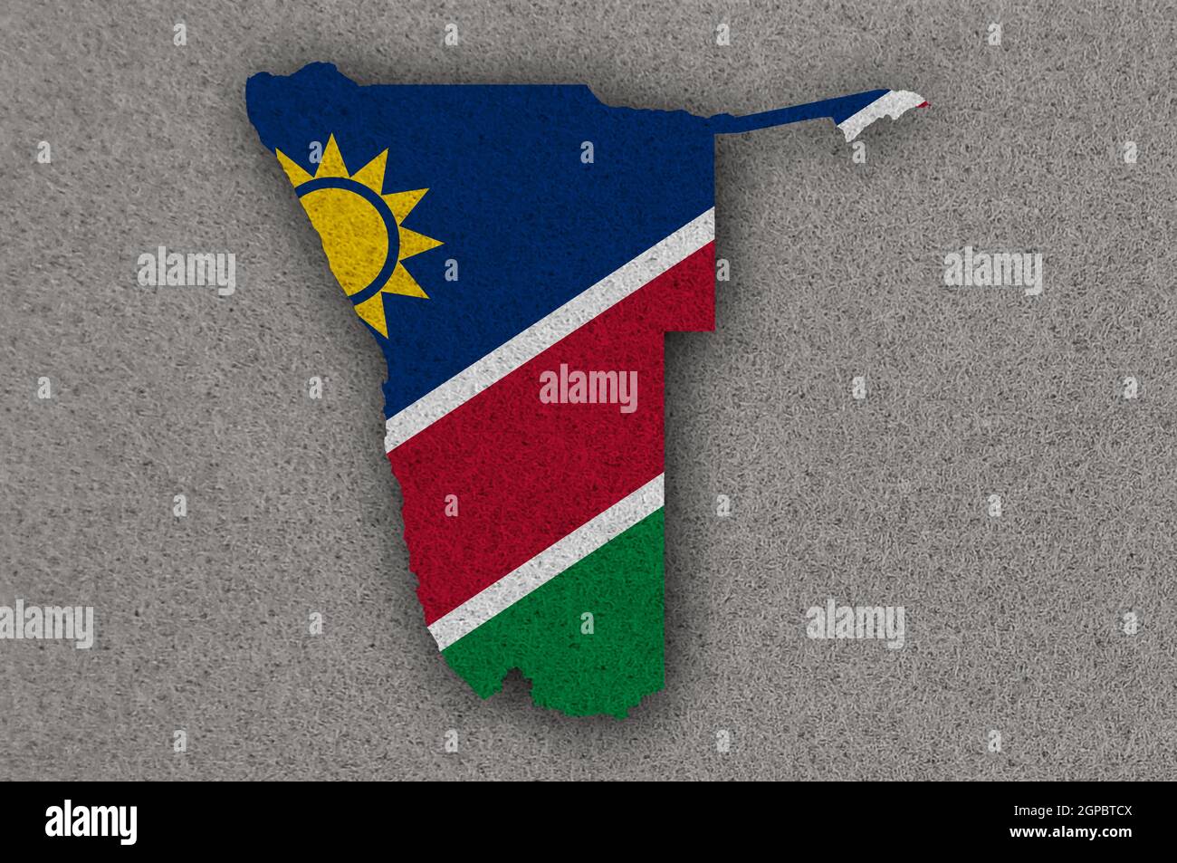 Map and flag of Namibia on felt Stock Photo - Alamy