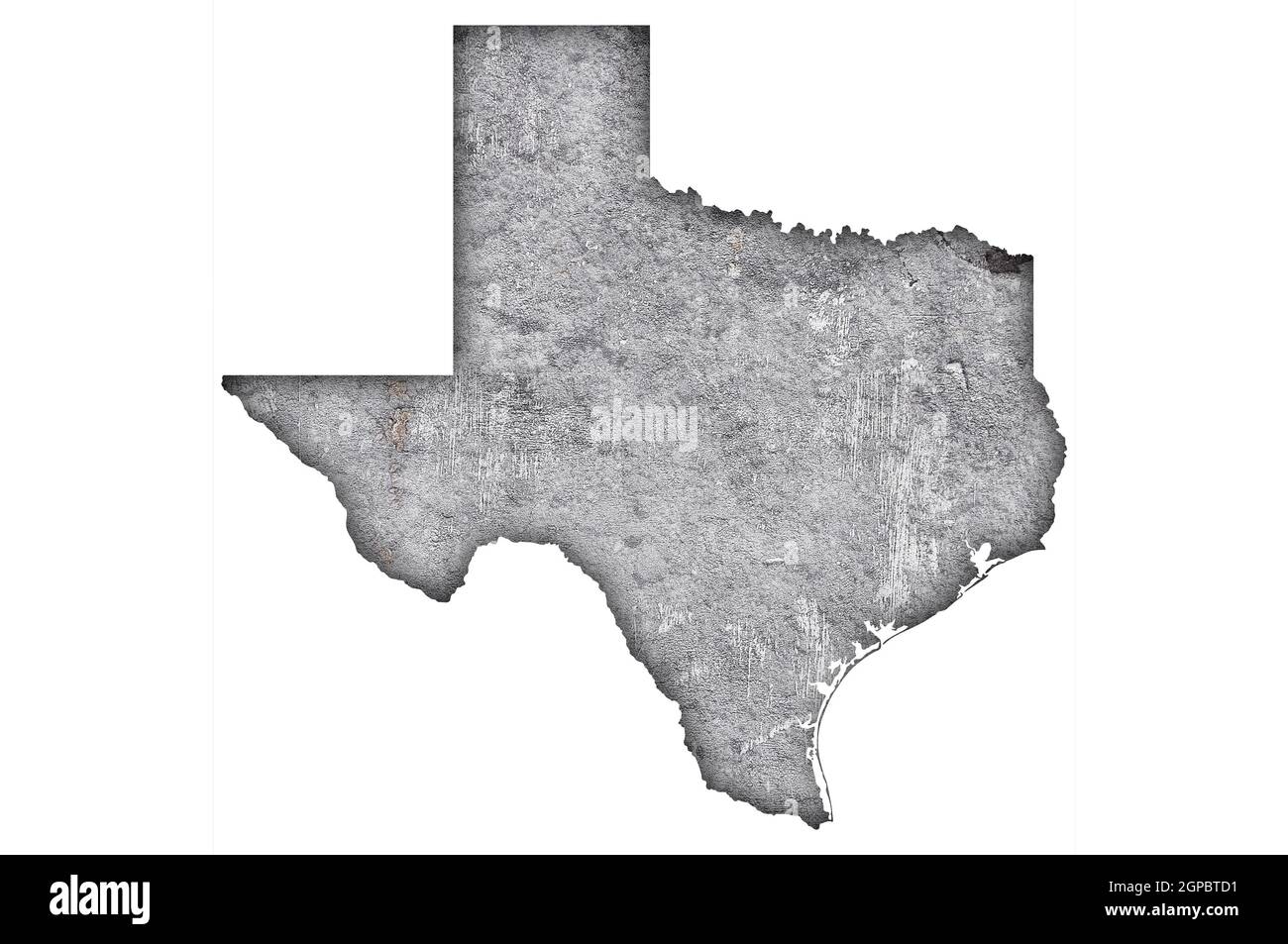 Map of Texas on weathered concrete Stock Photo - Alamy