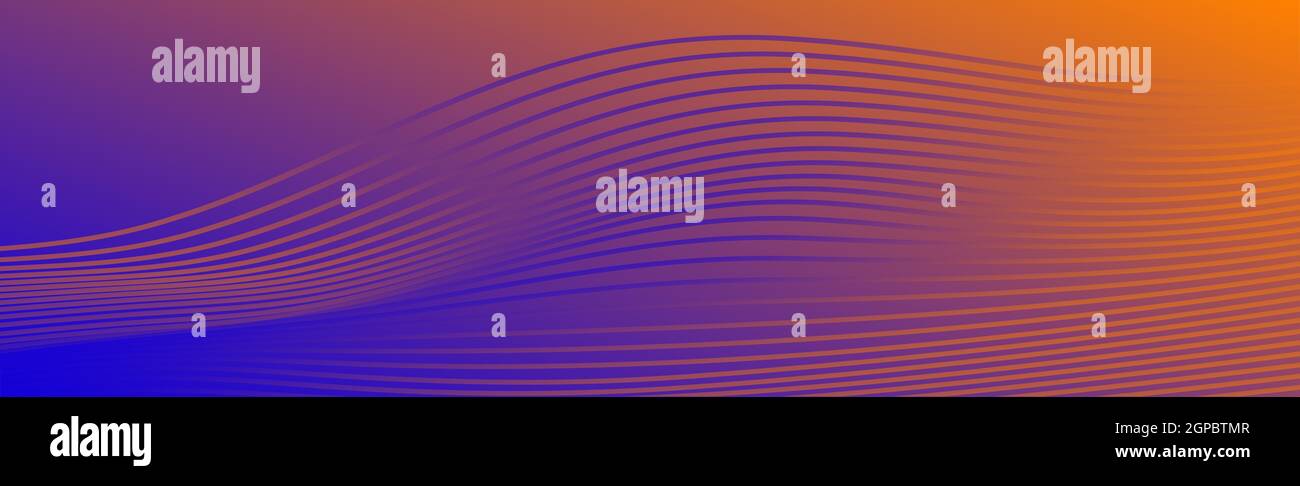 Purple-orange abstract background with wavy lines - Vector illustration ...