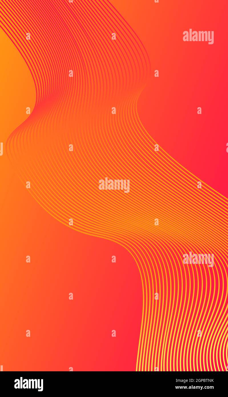 Orange abstract background with wavy lines - Vector illustration Stock ...