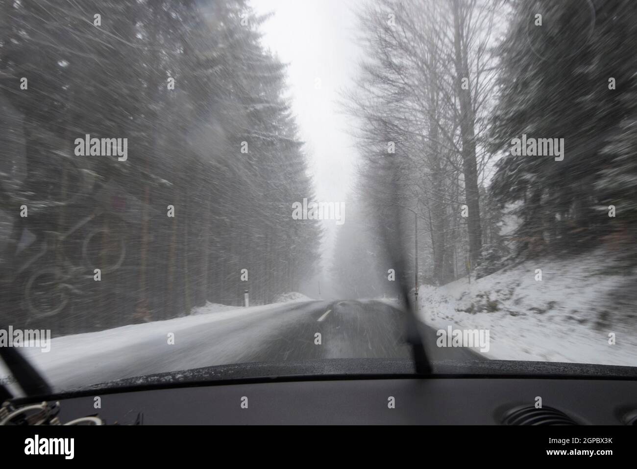 Snow weather winter snowfall car road safety icy conditions hi-res ...