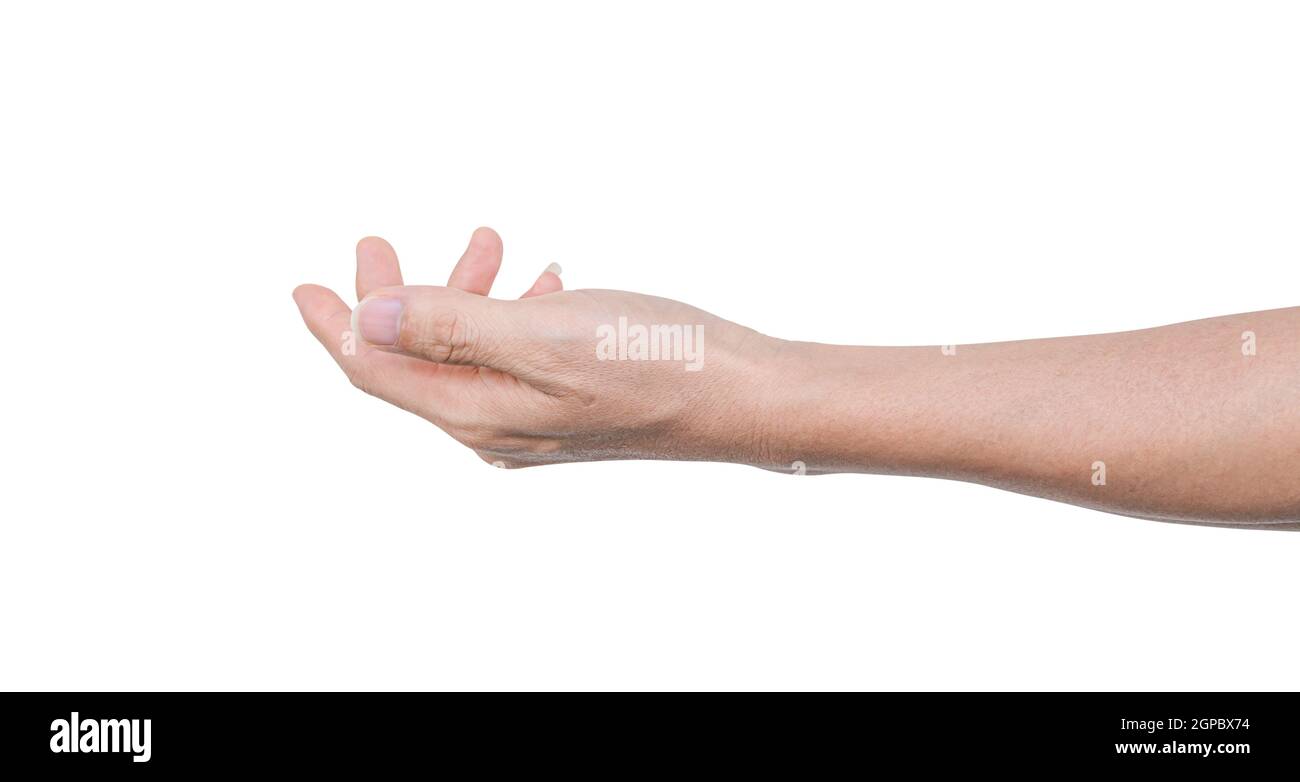 Man hand isolated on white background with clipping path Stock Photo ...