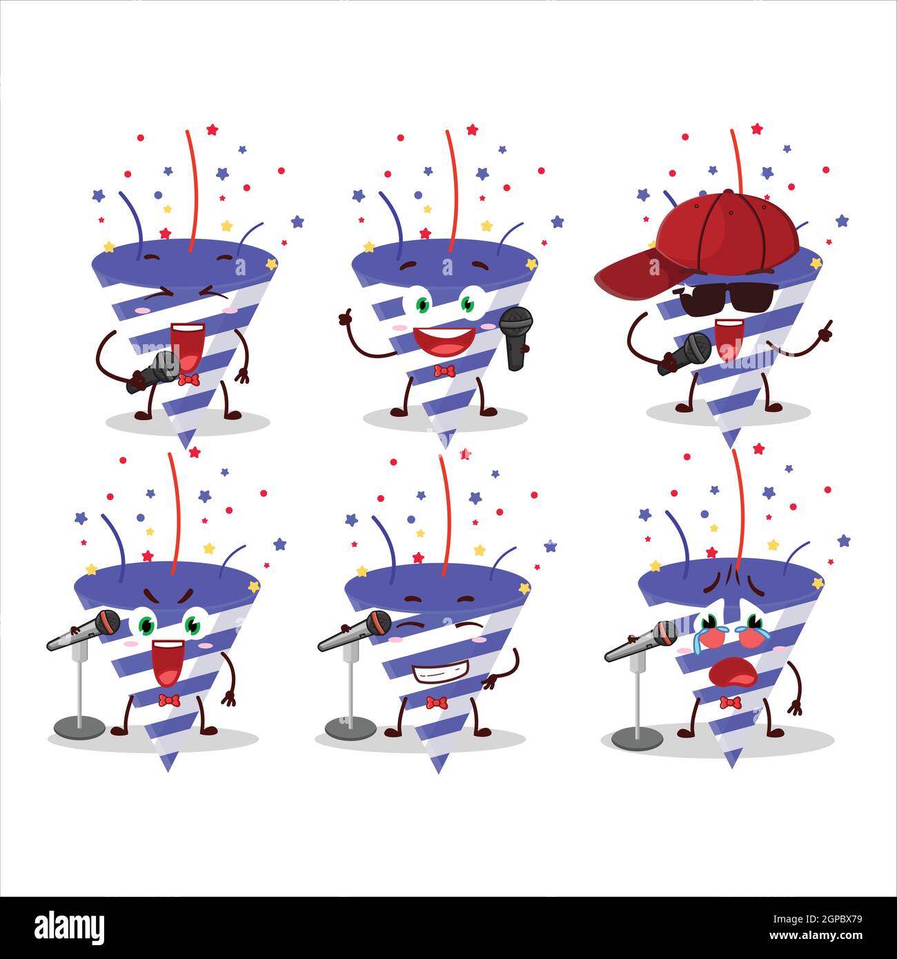 A Cute Cartoon design concept of blue firecracker singing a famous song ...
