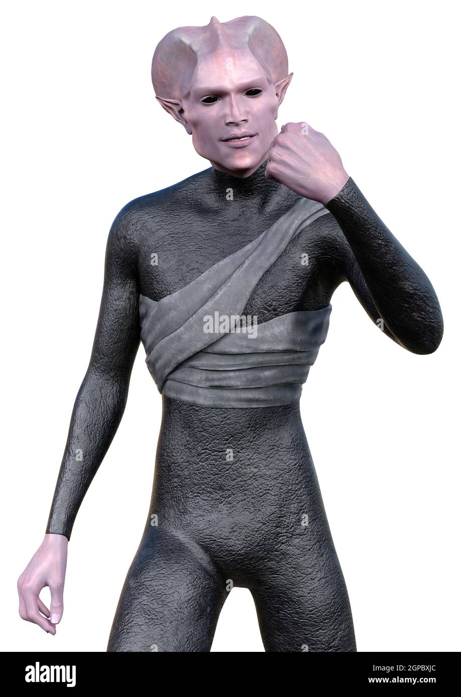 3D rendering of a fantasy alien isolated on white background Stock ...