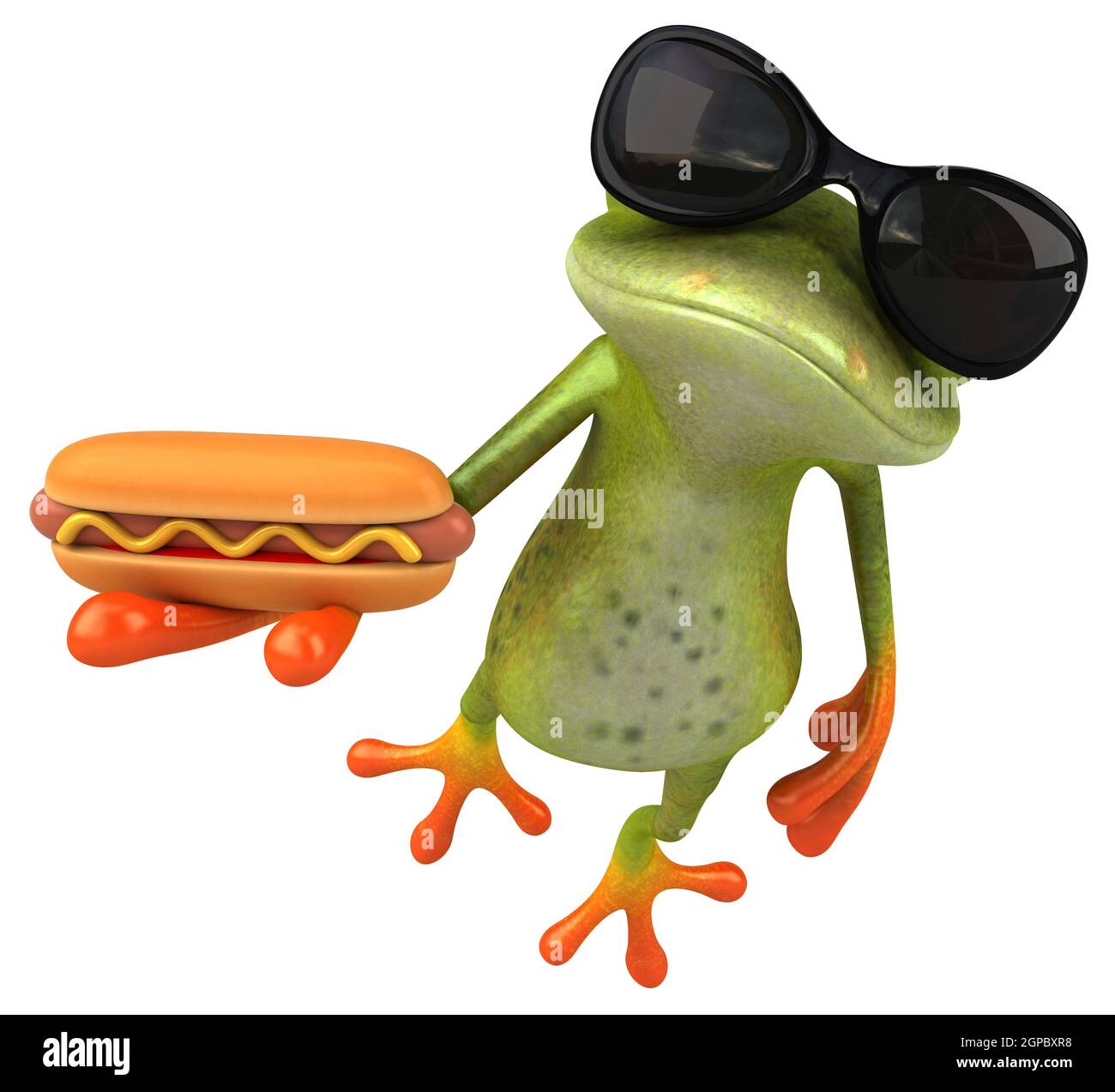 Fun frog - 3D Illustration Stock Photo - Alamy