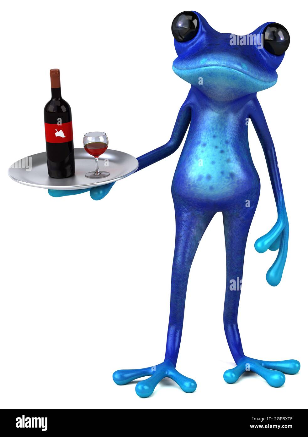Fun blue frog - 3D Illustration Stock Photo - Alamy