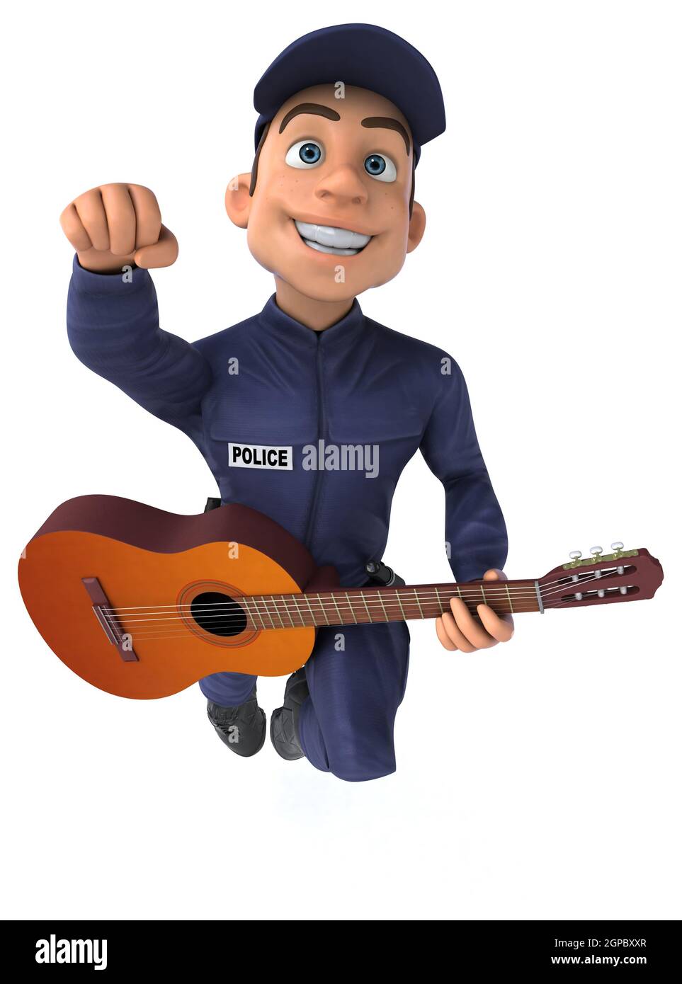 Fun 3D illustration of a cartoon Police Officer Stock Photo - Alamy