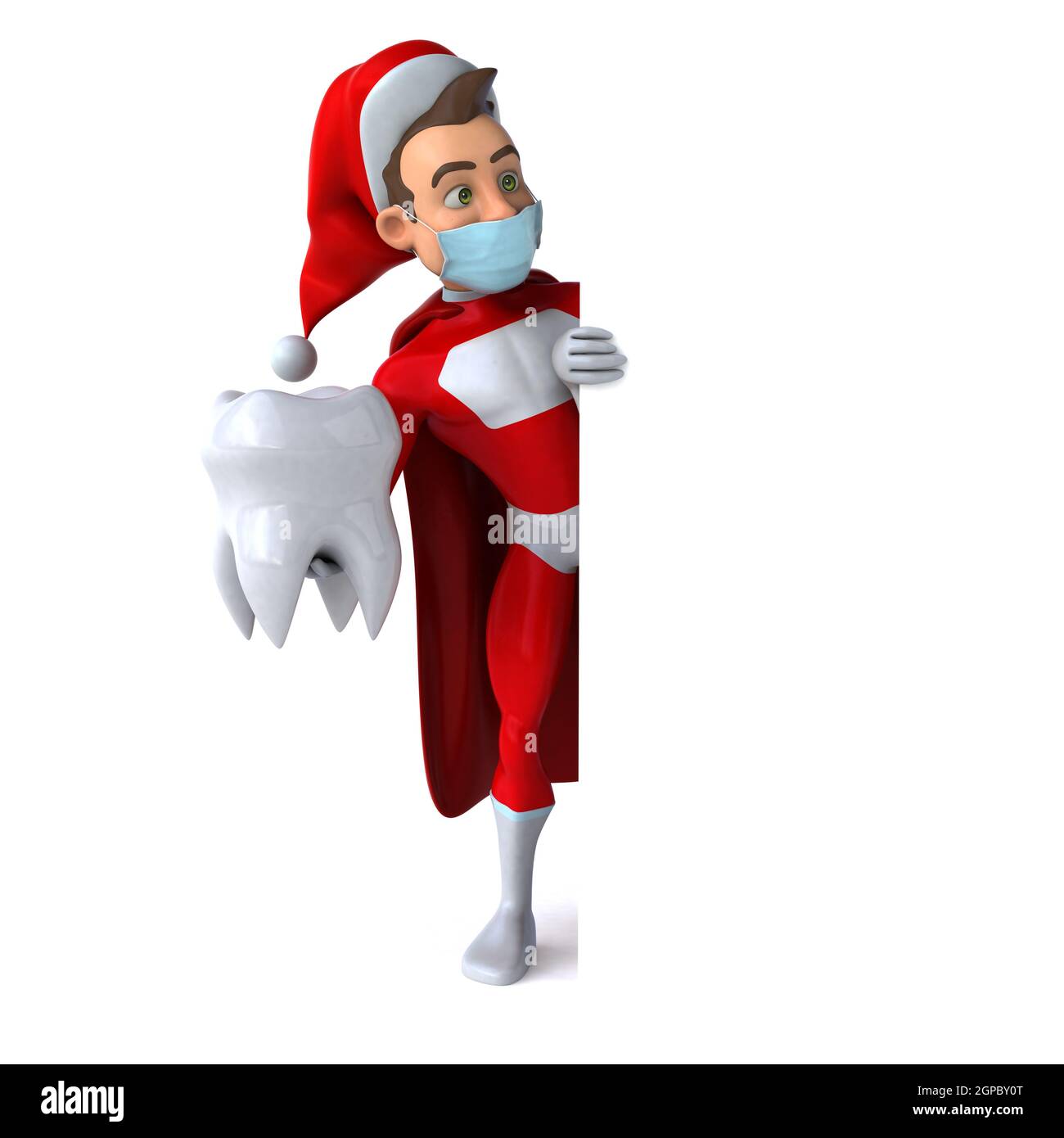 Fun cartoon tooth in santa hi-res stock photography and images - Alamy