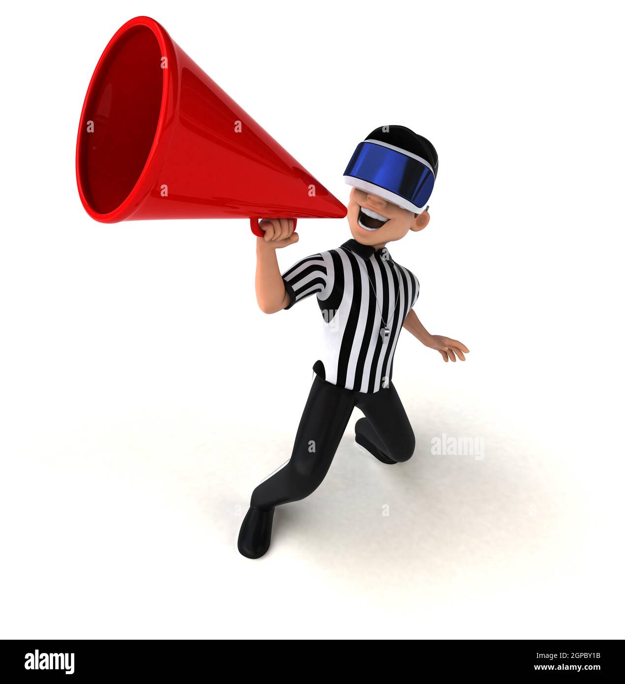 Fun 3D Illustration of a referee with a VR Helmet Stock Photo - Alamy