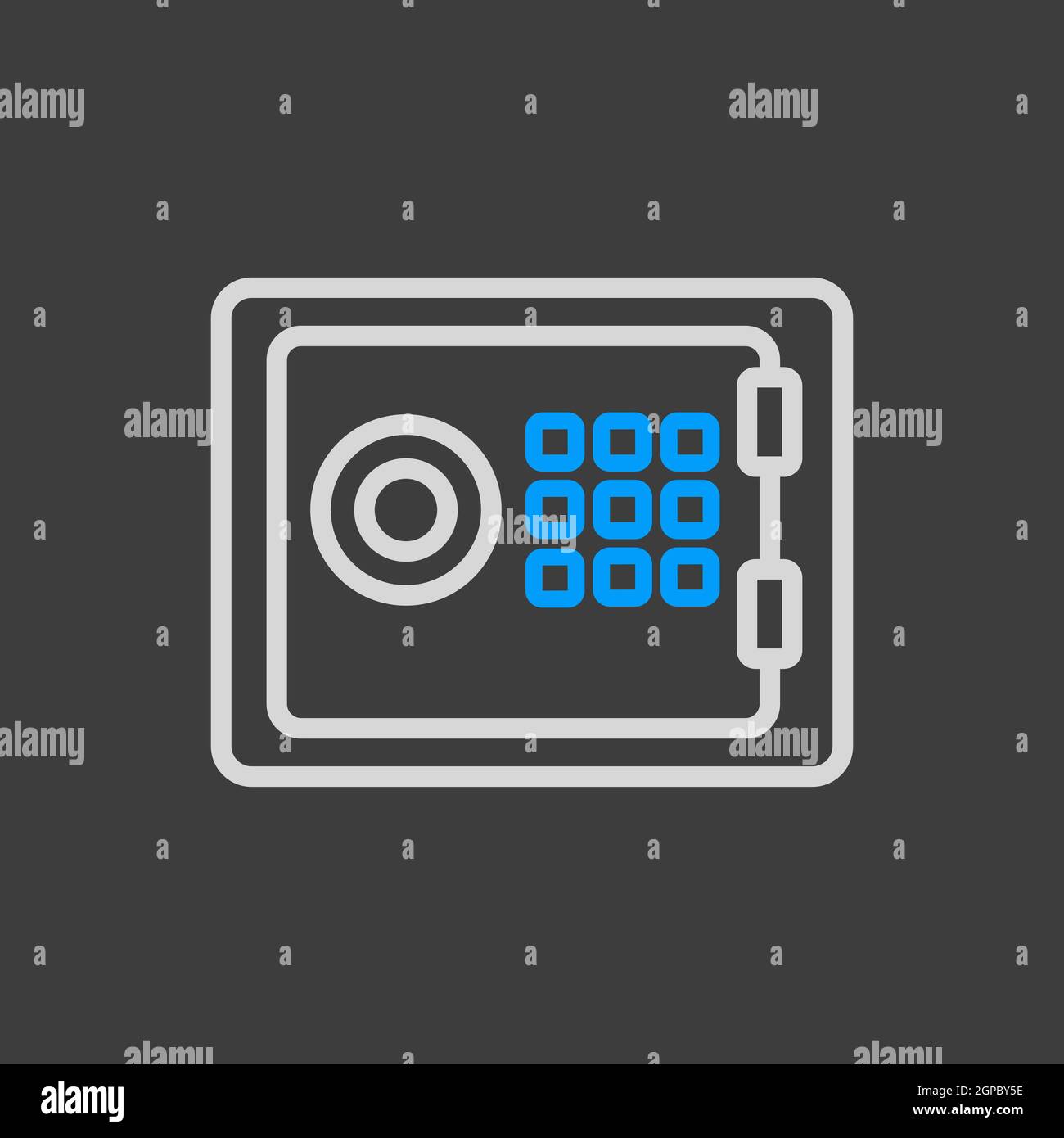 Bank safe outline icon. Finances sign. Graph symbol for your web site ...