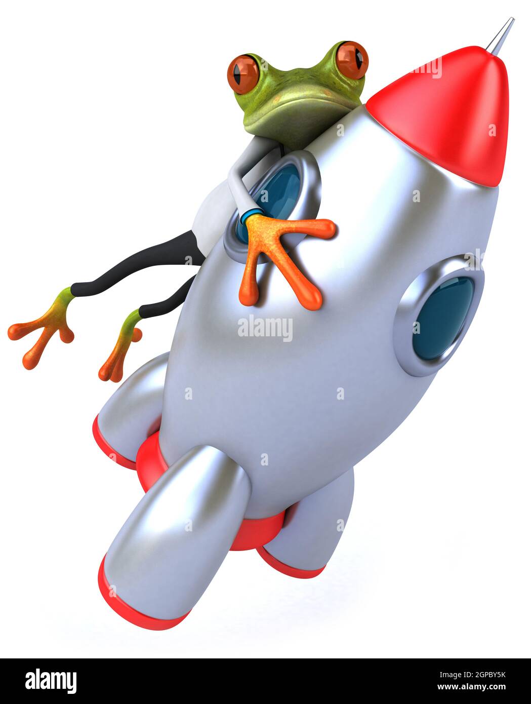 Fun frog - 3D Illustration Stock Photo - Alamy