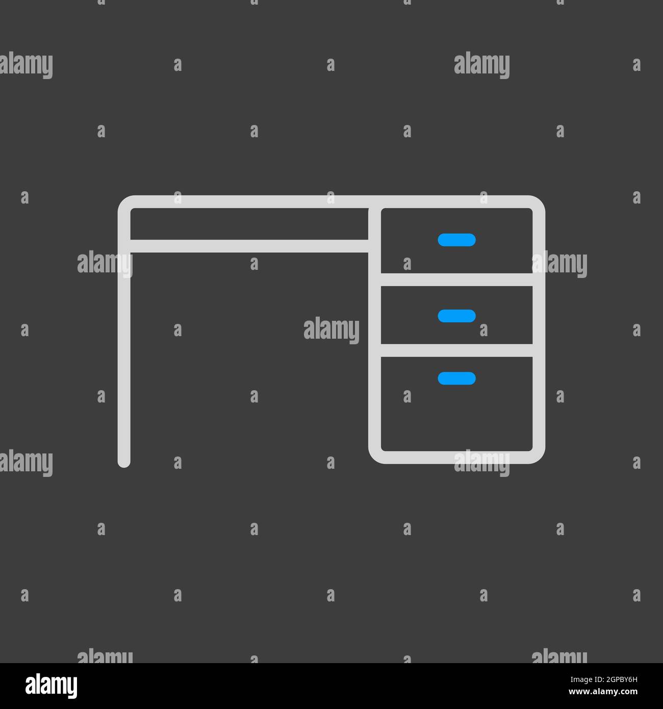 Desk outline icon. Workspace sign. Graph symbol for your web site ...