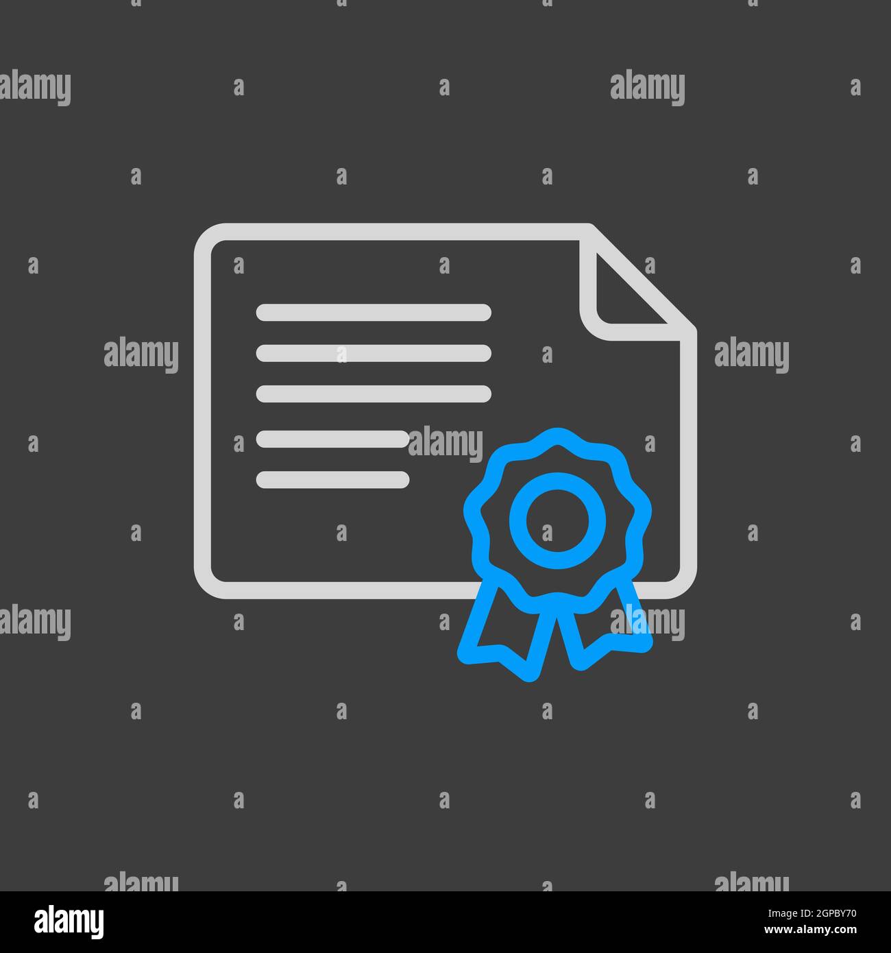 Certified outline icon. Workspace sign. Graph symbol for your web site ...