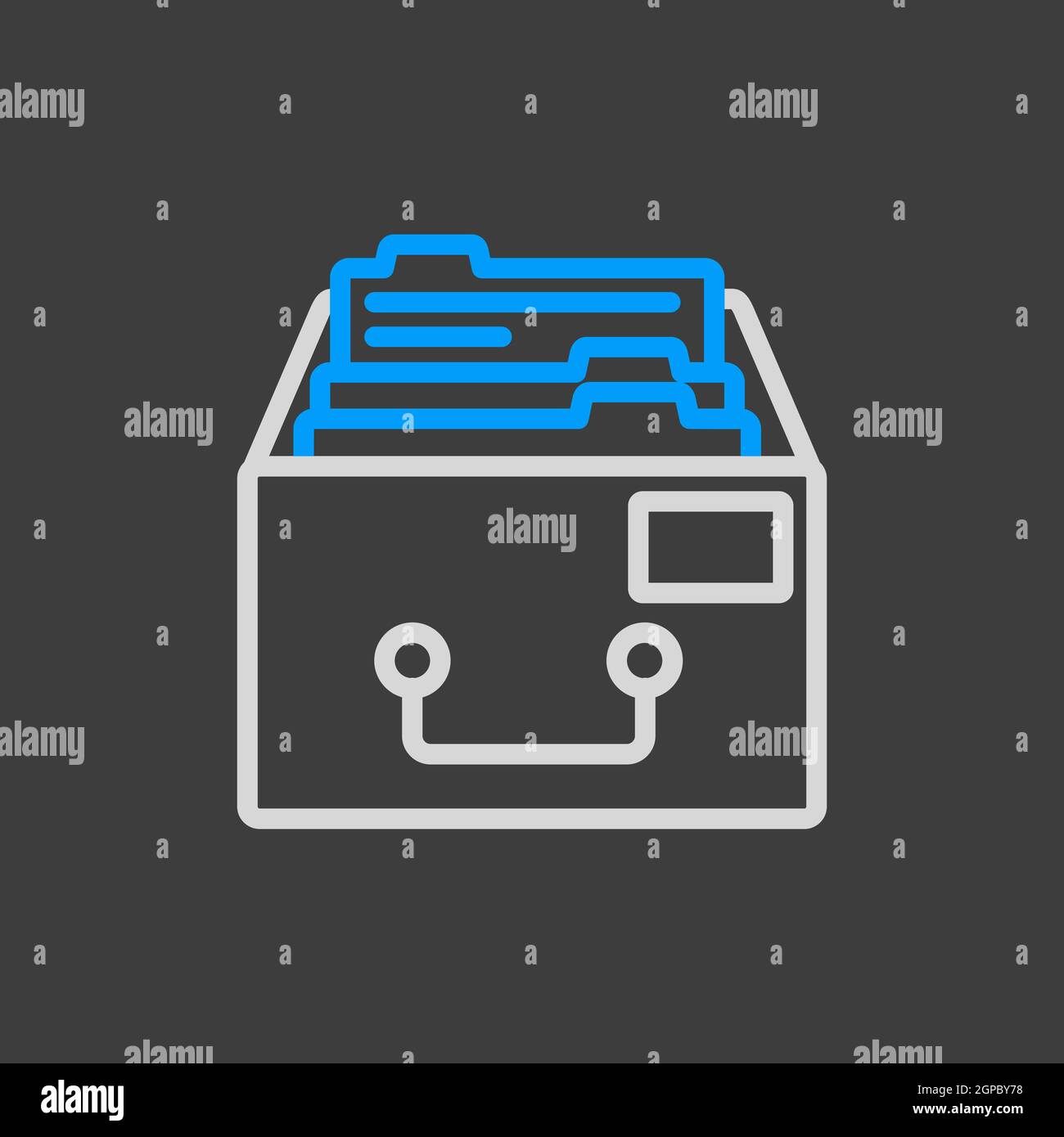 Filing Cabinet outline icon. Workspace sign. Graph symbol for your web ...