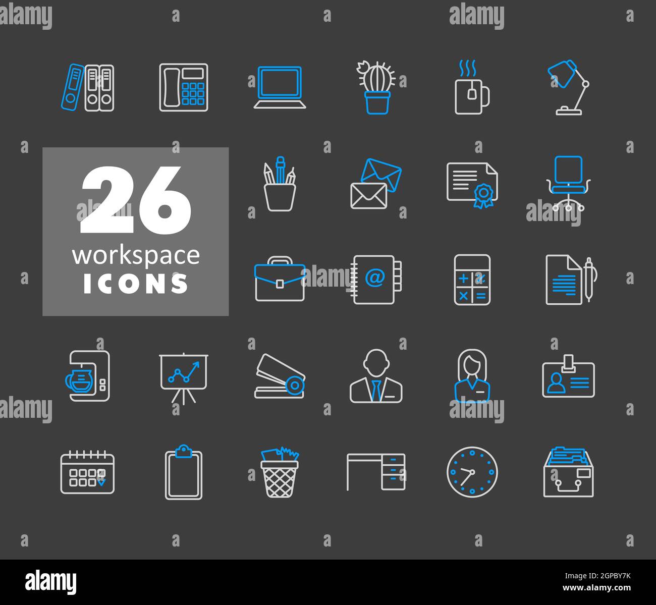 Workspace outline icon. Workspace sign. Graph symbol for your web site ...