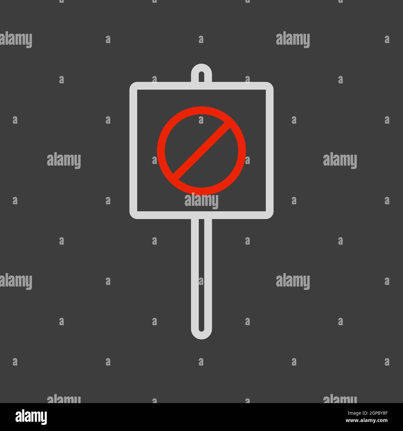 Placard, big sign, banner, card vector icon. Demonstration, protest ...