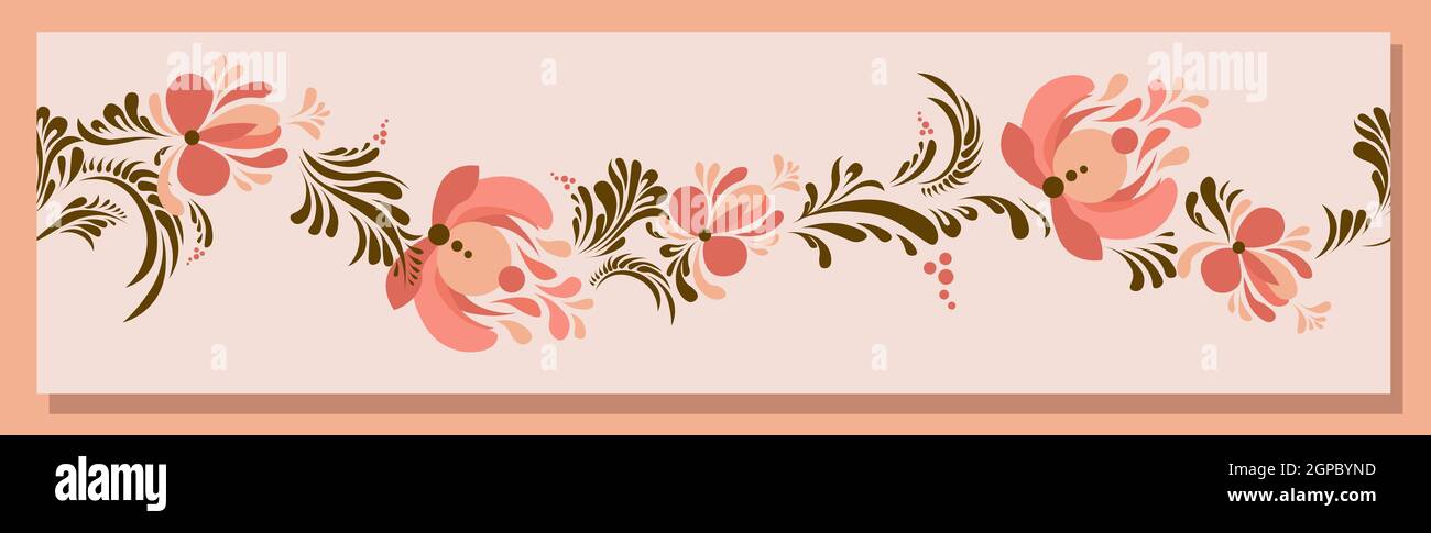 Spring trend pattern. Seamless border for printing on fabric and ...