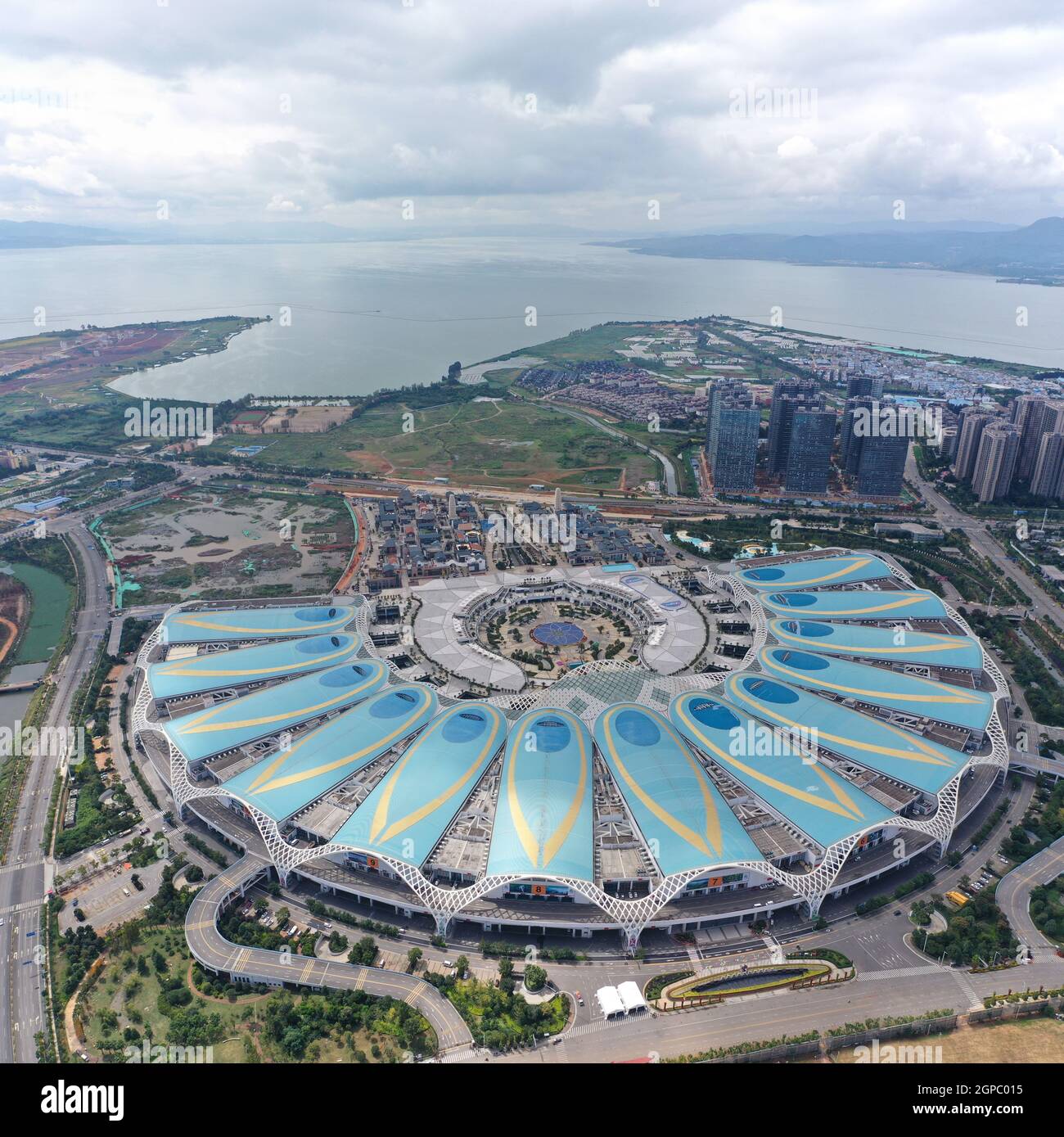 Aerial view of Kunming International Convention and Exhibition Center ...