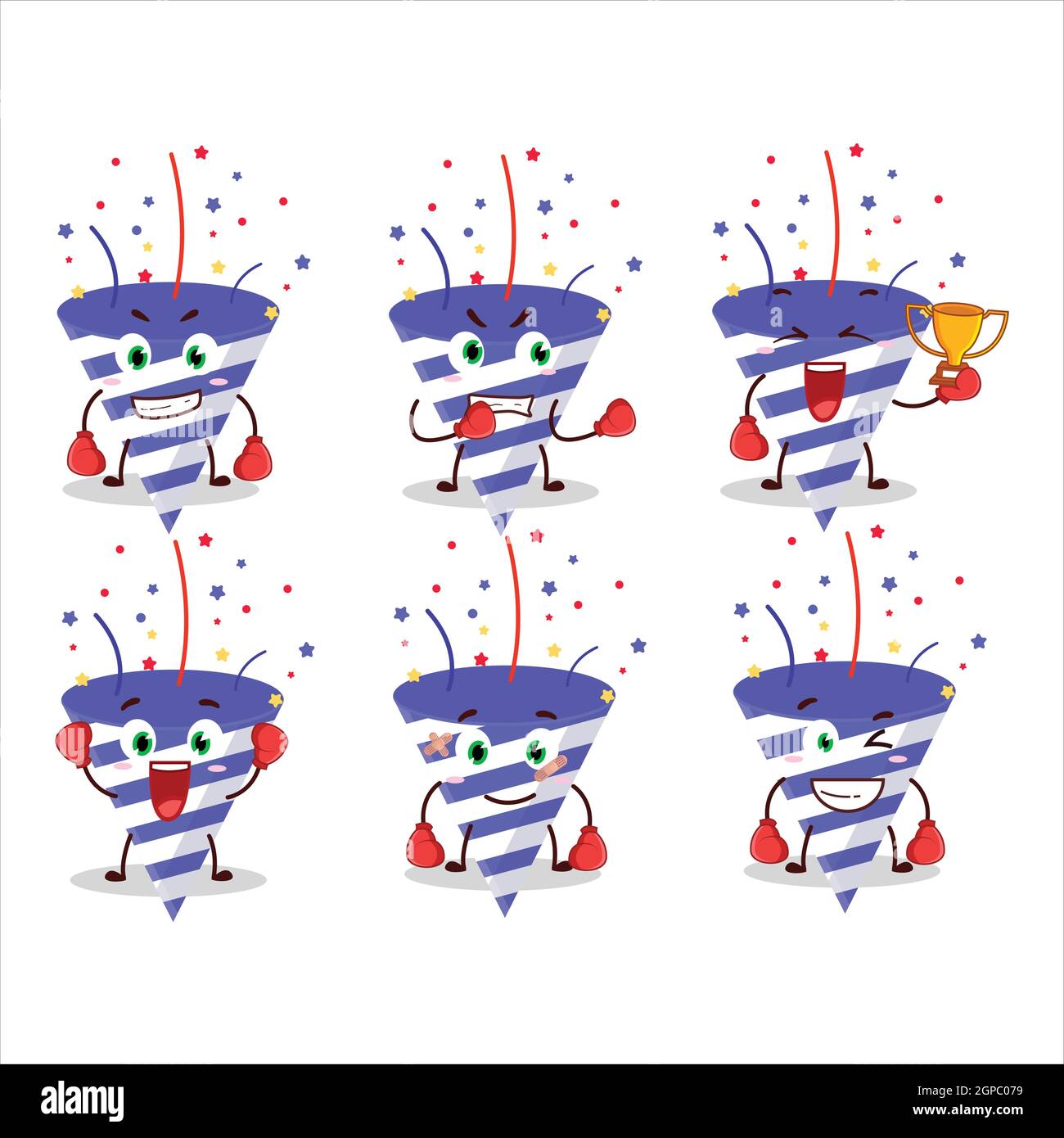 A sporty blue firecracker boxing athlete cartoon mascot design. Vector ...