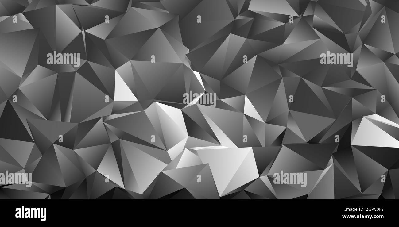 Abstract grey triangle background, low poly 3D illustration, geometric polygon pattern Stock ...