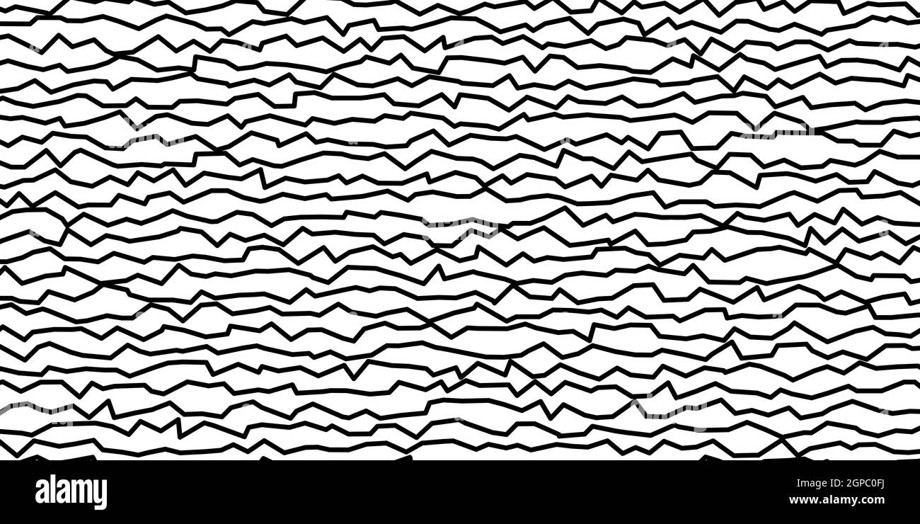 Abstract black and white background illustration, doodle style jagged ...